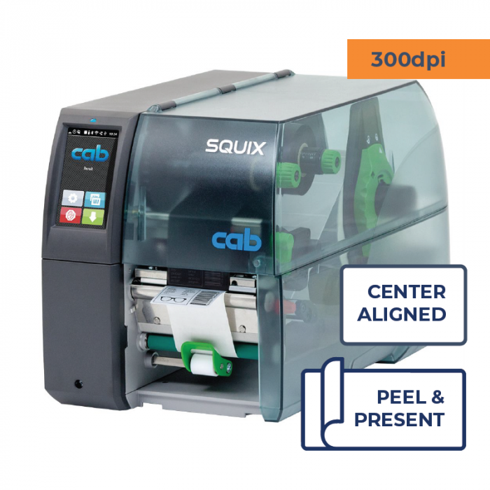 Cab Squix 4.3 / 300 MP Printer - 300 dpi - Peel and Present - Center ...